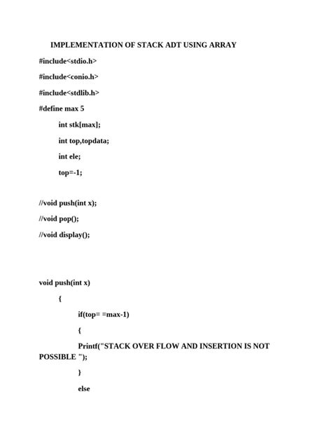Stack Adt Implementation In C Pdf