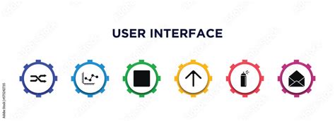 User Interface Filled Icons With Infographic Template Glyph Icons Such As Crossed Arrows Line