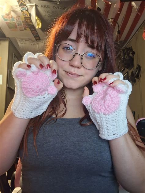 Fingerless Kitty Paw Gloves Pattern Etsy