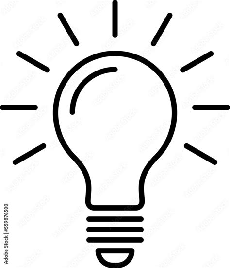 Light Bulb Line Icon Vector Isolated On White Background Idea Sign