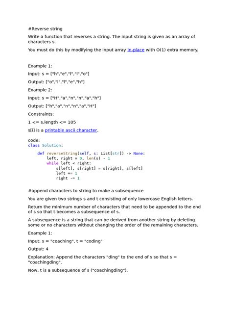 Leetcode Pdf String Computer Science Computer Programming