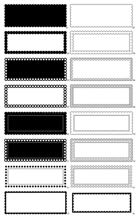 Scalloped Rectangles Template Stock Illustrations Scalloped Rectangles Template Stock