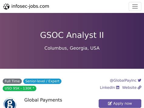 [hiring] Gsoc Analyst Ii In Columbus Georgia Usa R Infosec Jobs