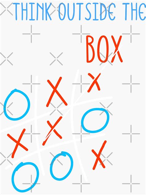 Think Outside The Box Tic Tac Toe Motivational Design Sticker For Sale By T1n3333 Redbubble