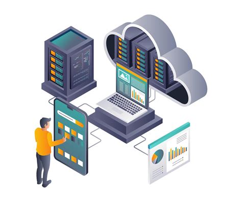 Smartphone Controlled Cloud Server Data Analysis 47546293 Vector Art At