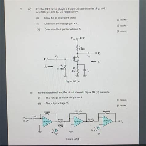 Solved 2 A For The Jfet Circuit Shown In Figure Q2 A