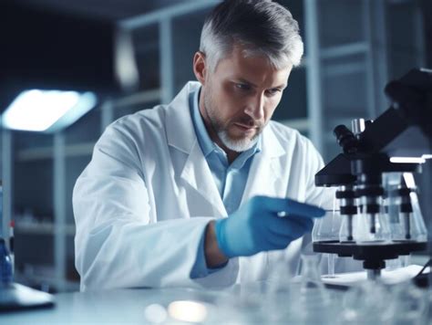Premium Ai Image Male Scientist Conducting Experiments In A High Tech Lab