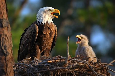 Premium Photo Bald Eagle With A Field Of Daisies In The Foreground