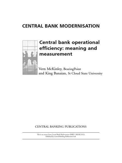Central Bank Efficiency Analysis Pdf Central Banks Banks