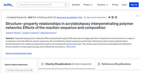 Structureproperty Relationships In Acrylateepoxy Interpenetrating