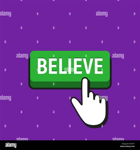 hand mouse cursor clicks the believe button pointer push press button
