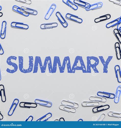Sign Displaying Summary Concept Meaning Brief Statement Abstract Synopsis Concise Abbreviated