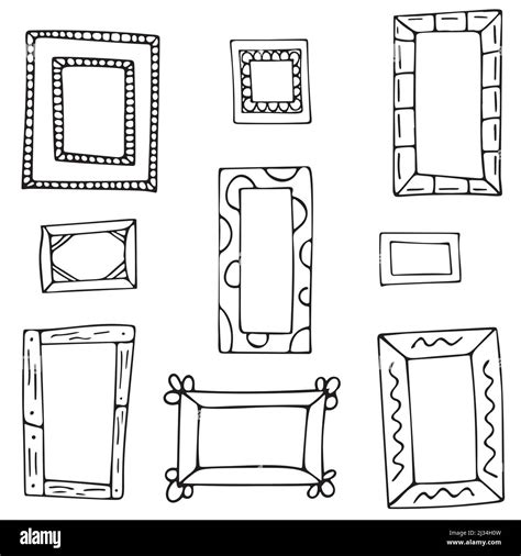 Set Of Hand Drawn Doodle Frames Squares Vector Borders Design Elements Stock Vector Image