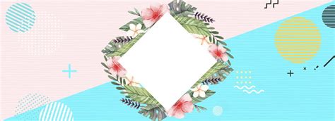 Border Decoration Contrast Color Color Matching Blue Powder Memphis Flower Border Summer