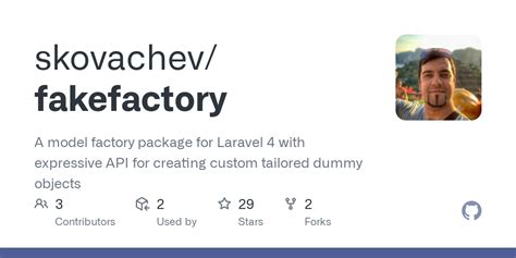 GitHub Skovachev Fakefactory A Model Factory Package For Laravel With Expressive API For
