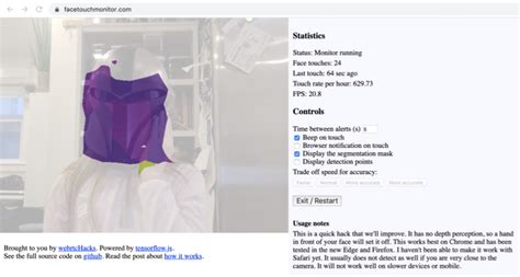 Stop Touching Your Face Using A Browser And Tensorflowjs Webrtchacks