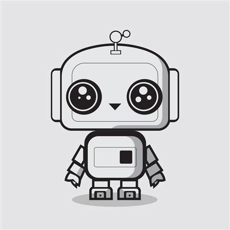 Vector Cute Robot Icon Illustration Techology Robot Icon Concept Isolated Flat Cartoon Style