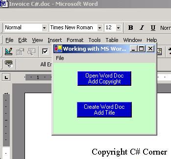 Creating And Opening Microsoft Word Document From NET Using C