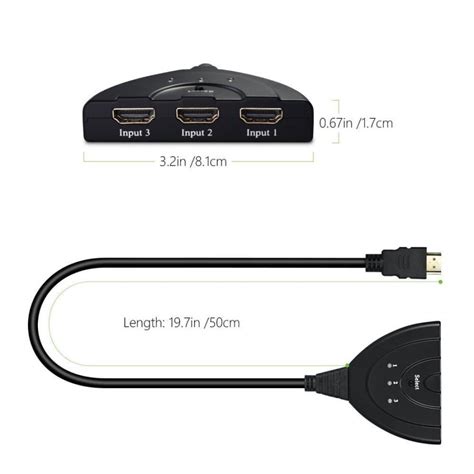 Hdmi Switcher Kable 3 Input 1 Output
