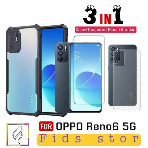 Jual Promo 3in1 Oppo Reno6 5g Case Fusion Xundd Tempered Glass Bening
