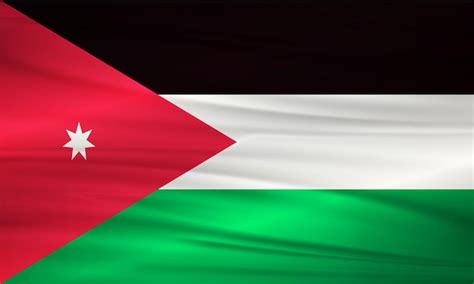 Ilustración De La Bandera De Jordania Y Vector Editable De La Bandera