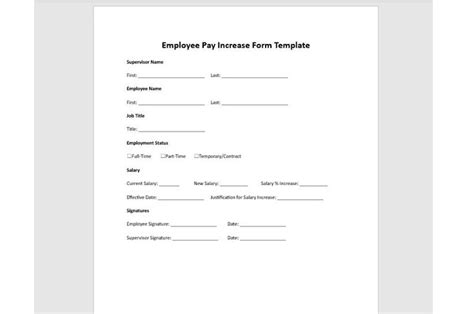 Editable Employee Pay Increase Form Employee Pay Increase Form Template Pay Increase Pay