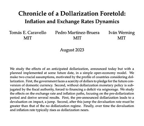 Un Economista Del Mit Advirtió Que Anunciar Una Futura Dolarización