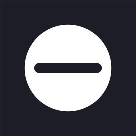 Subtraction Button Dark Mode Glyph Ui Icon Minus In Circle Remove Items User Interface Design