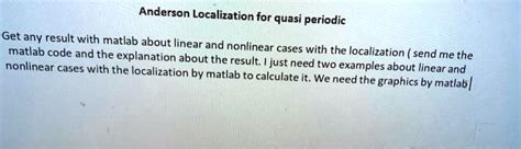 Anderson Localization For Quasi Periodic Get Any Result With Matlab About Linear And Nonlinear