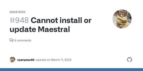 cannot install or update maestral · issue 948 · pypa pipx · github