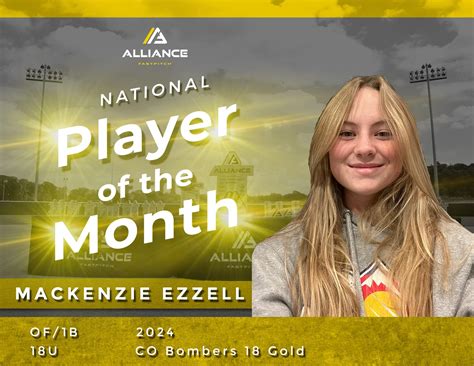 The Alliance Fastpitch Names Mackenzie Ezzell National Player Of The Month For November