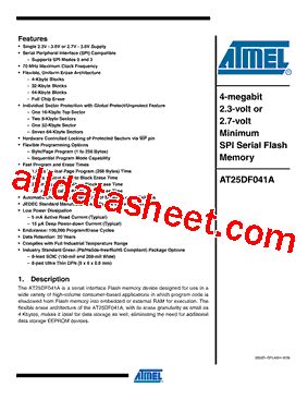 AT DF A SSH T Datasheet PDF ATMEL Corporation