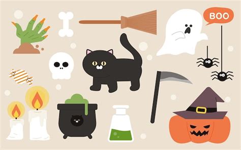 Premium Vector Collection Of Halloween Objects