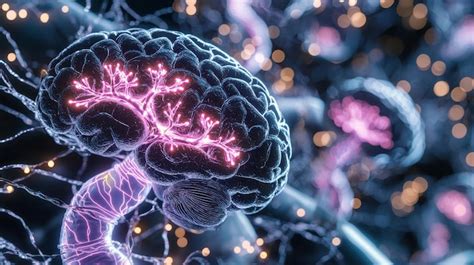Illuminated Human Brain D Model Neural Network Synapses Glowing Premium Ai Generated Image