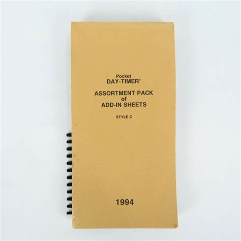 Vintage Pocket Day Timer Refill Pad Assortment Pack Sheets Style C Memo