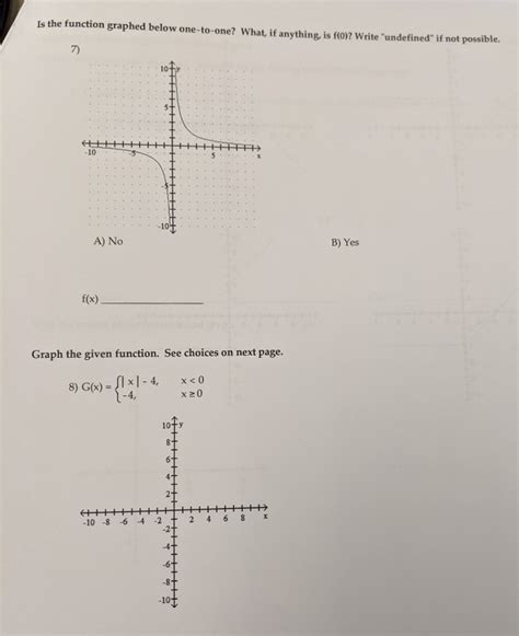 Solved Is The Function Graphed Below One To One What If
