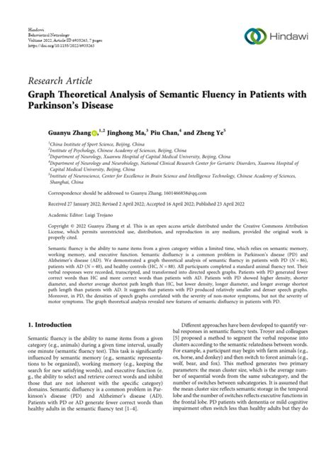 Semantic Fluency Definition Pdf Neurology Neuroscience
