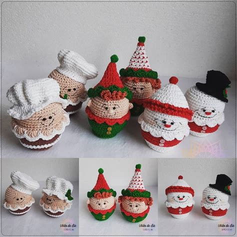 Mini Bonequinho De Natal Amigurumi Valor Do Par Elo7