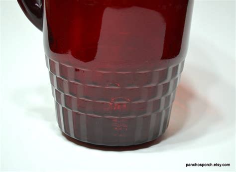 Vintage Windsor Ruby Red Glass Pitcher 64oz Drink Pitcher Etsy