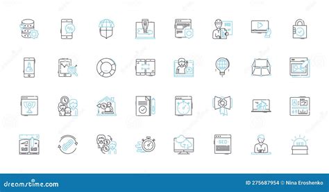 Sales Performance Linear Icons Set Quotas Metrics Conversions