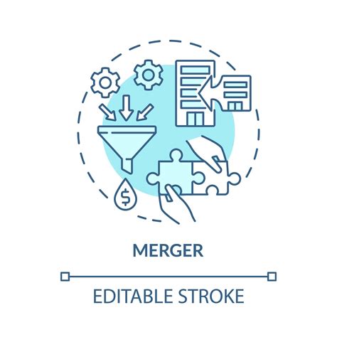 Merger Blue Concept Icon External Expansion Abstract Idea Thin Line Illustration Fusion Of Two