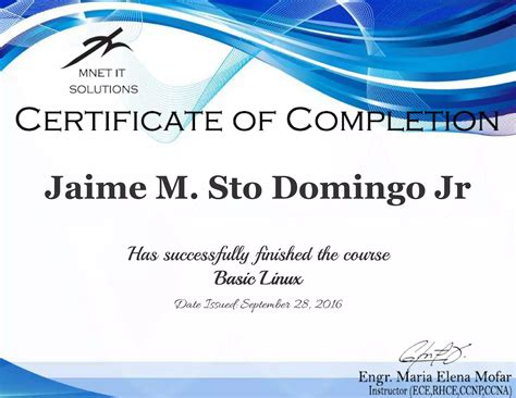 Certificate For Basic Linux Ppt