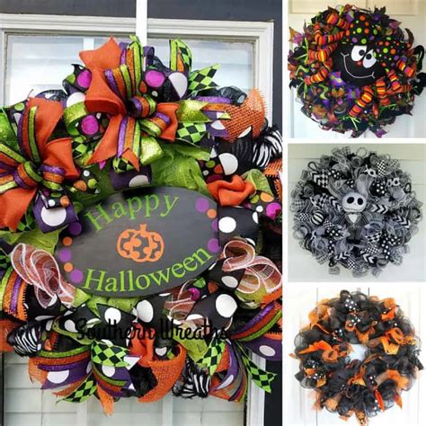 15 Spooky Deco Mesh Halloween Wreaths To Decorate Your Door