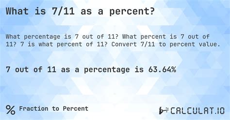What Is 711 As A Percent Calculatio