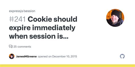 Cookie Should Expire Immediately When Session Is Destroyed Issue Expressjs Session GitHub
