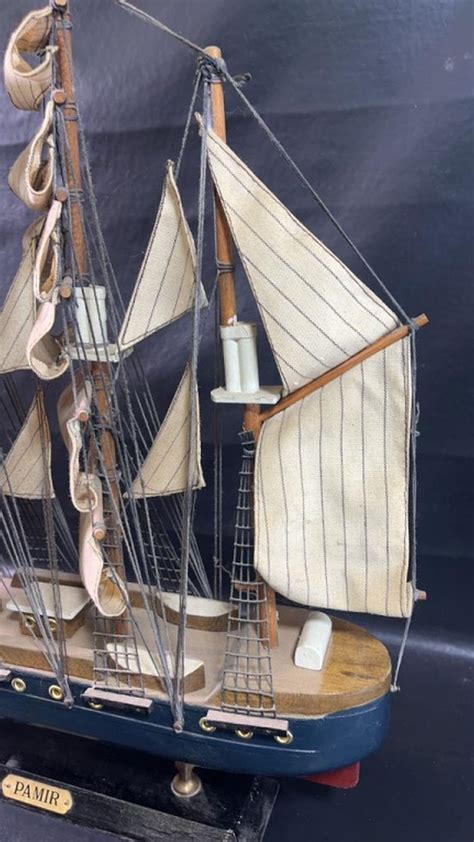 Lot Vintage Pamir Wood Sailing Ship Model Replica