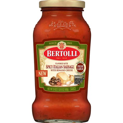 Bertolli Spicy Italian Sausage Pasta Sauce 24 Oz Packaging May Vary