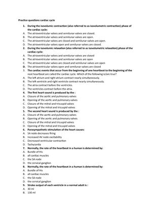 Cardiac Output Practice Questions CARDIAC OUTPUT PRACTICE QUESTIONS MCQs Use The Slides For