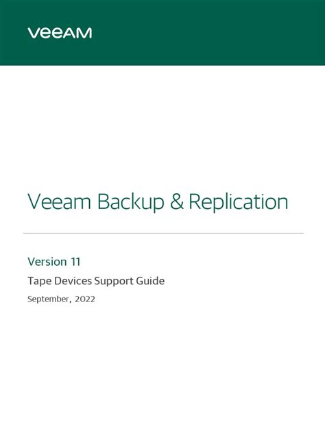 Veeam Backup 11 0 Tapes User Guide Pdf Backup Replication Computing