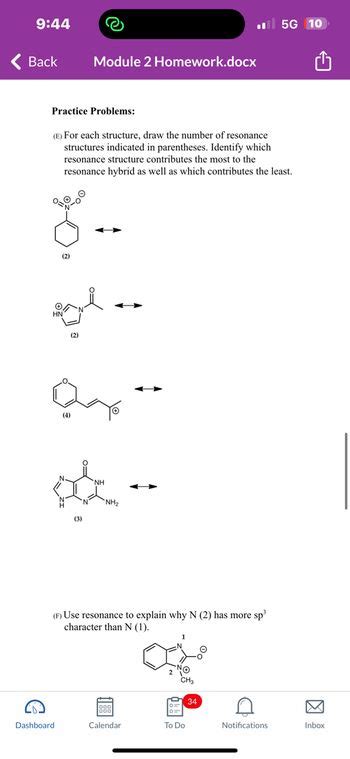 Answered D For Each Of The Structures Below Identify The Pattern And Draw A Resonance